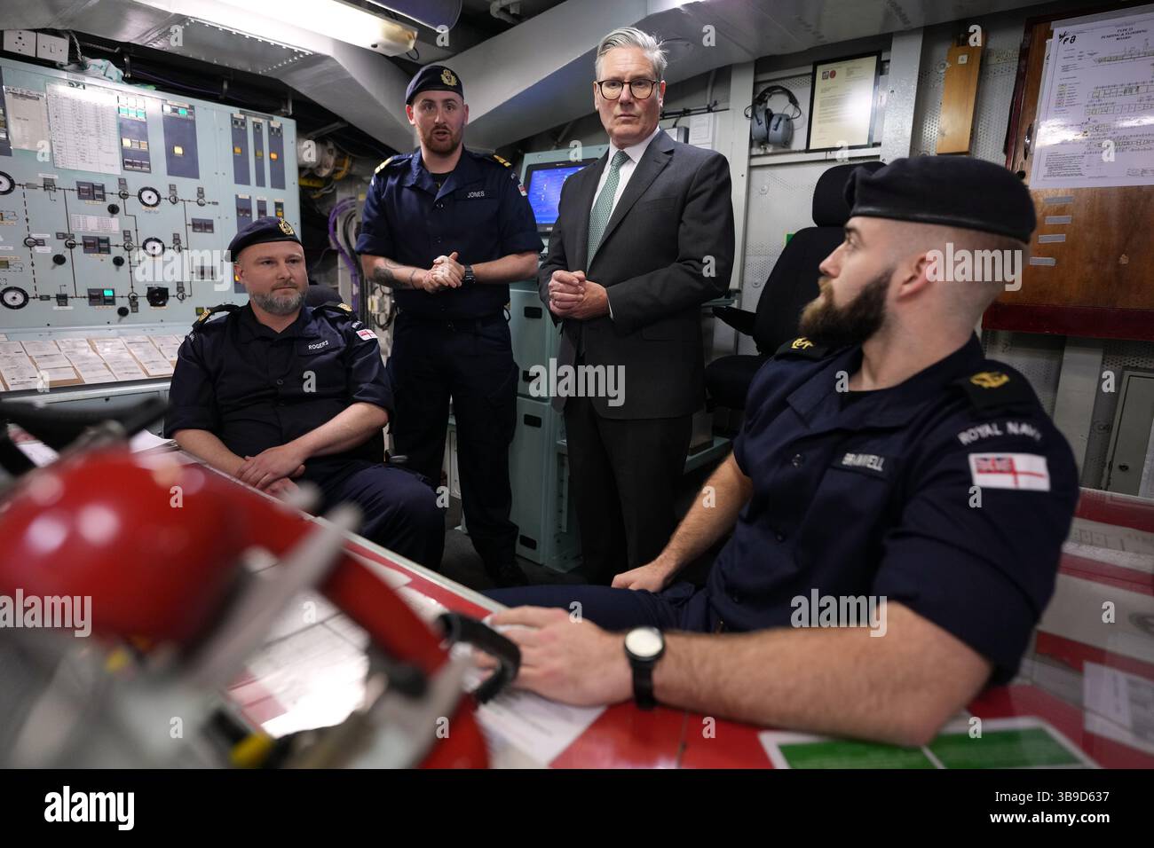Prime Minister Sir Keir Starmer meets members of the Royal Navy on the ...