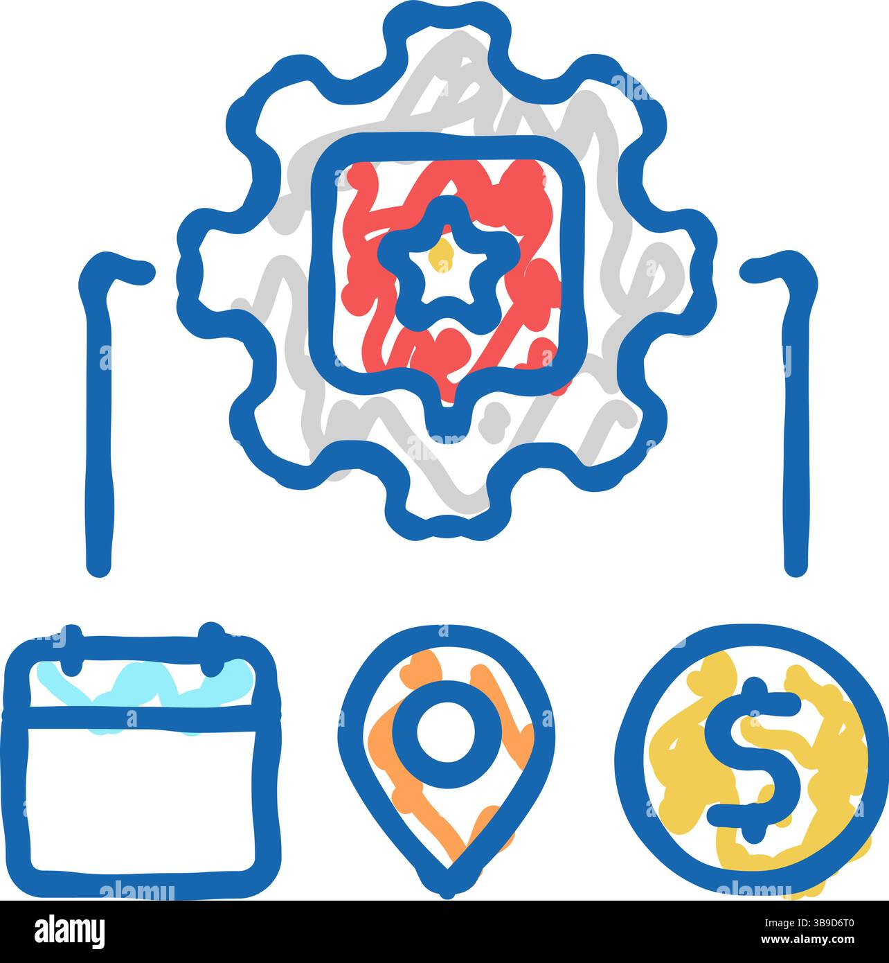 management event agency icon doodle illustration Stock Vector Image ...