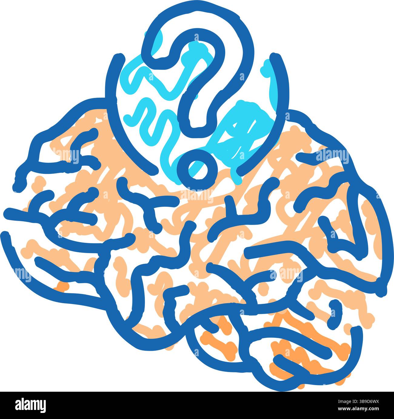 question mark brainstorm icon doodle illustration Stock Vector Image ...