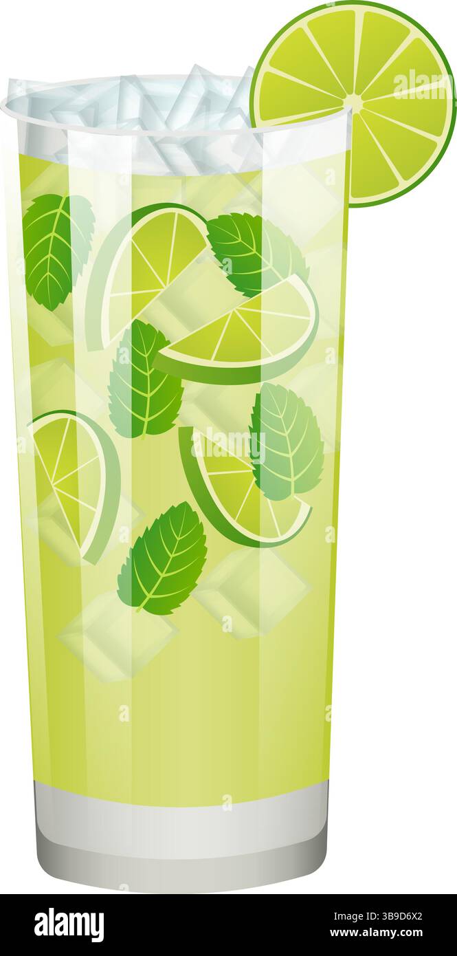 Mojito cocktail. Isolated vector illustration Stock Vector Image & Art ...