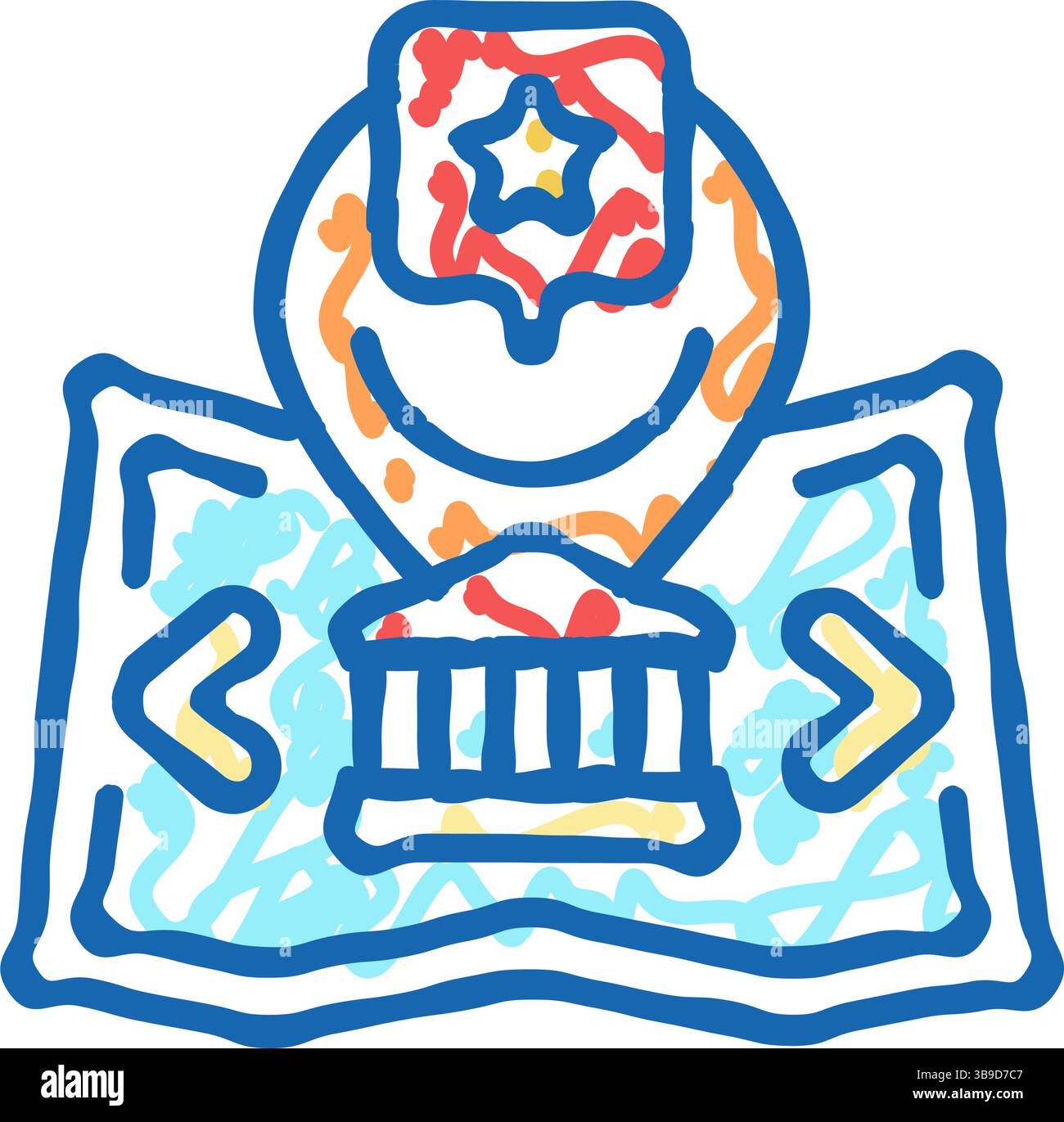 venue selection agency icon doodle illustration Stock Vector Image ...