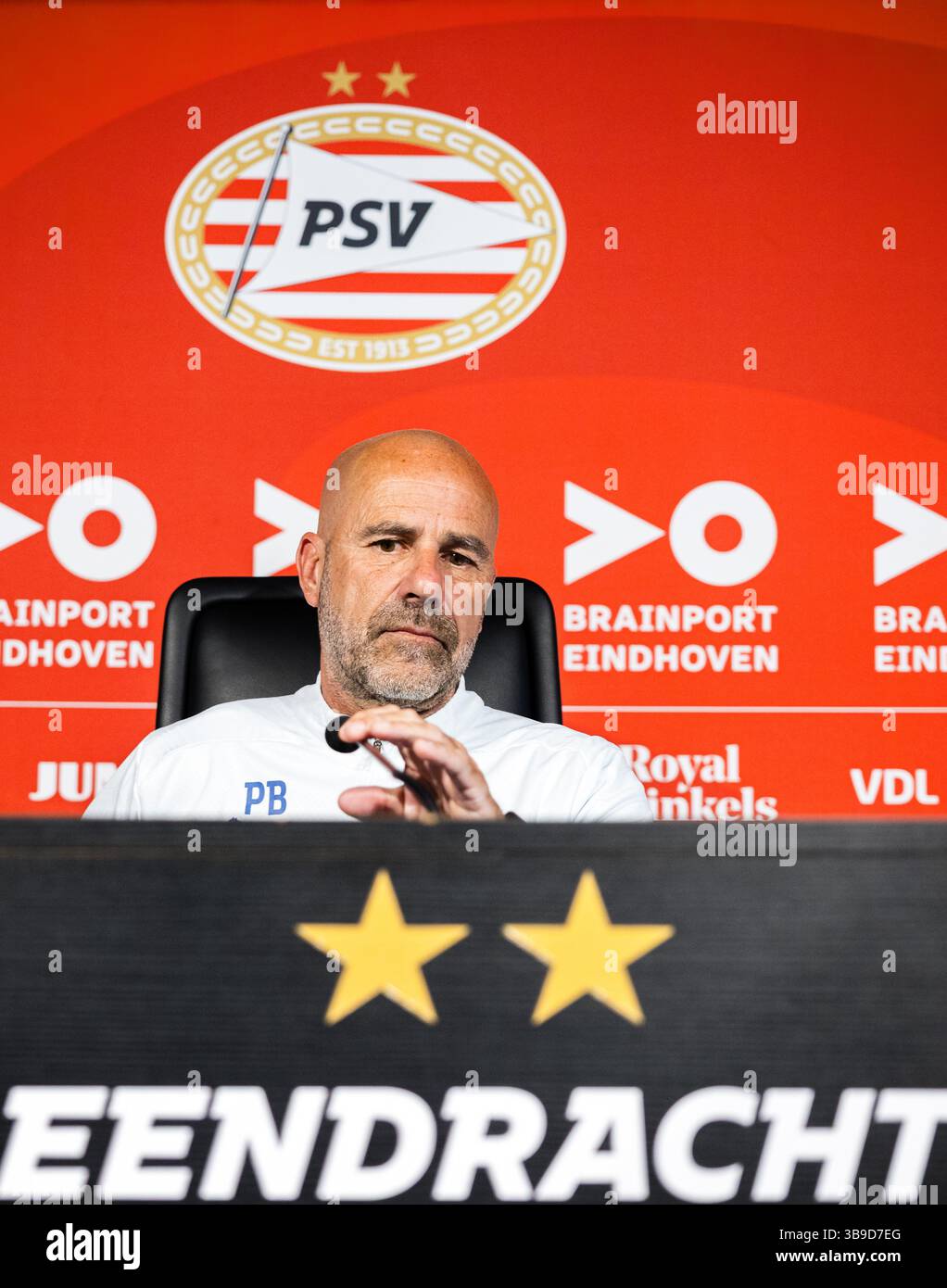EINDHOVEN - PSV coach Peter Bosz during a press conference ahead of the ...