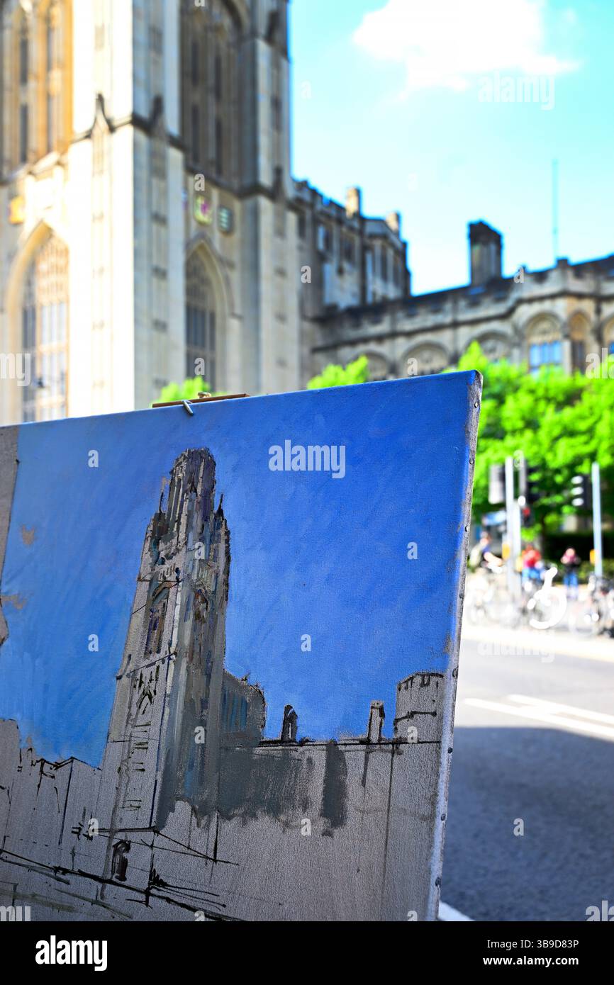 Artwork of Wills Memorial Building Bristol Stock Photo - Alamy