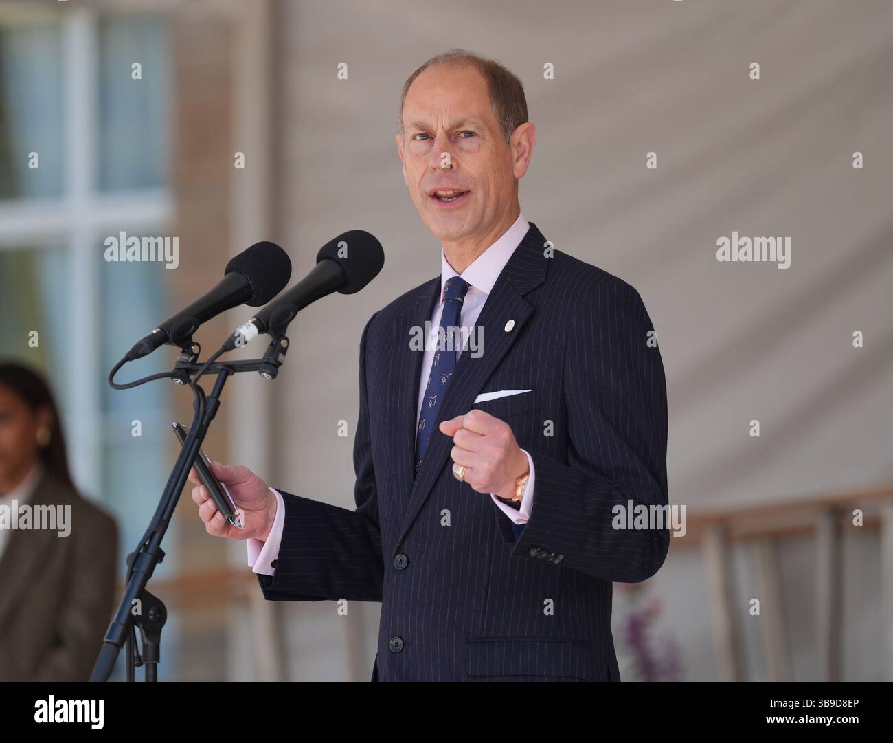 The Duke of Edinburgh speaking during the gold award celebrations for ...