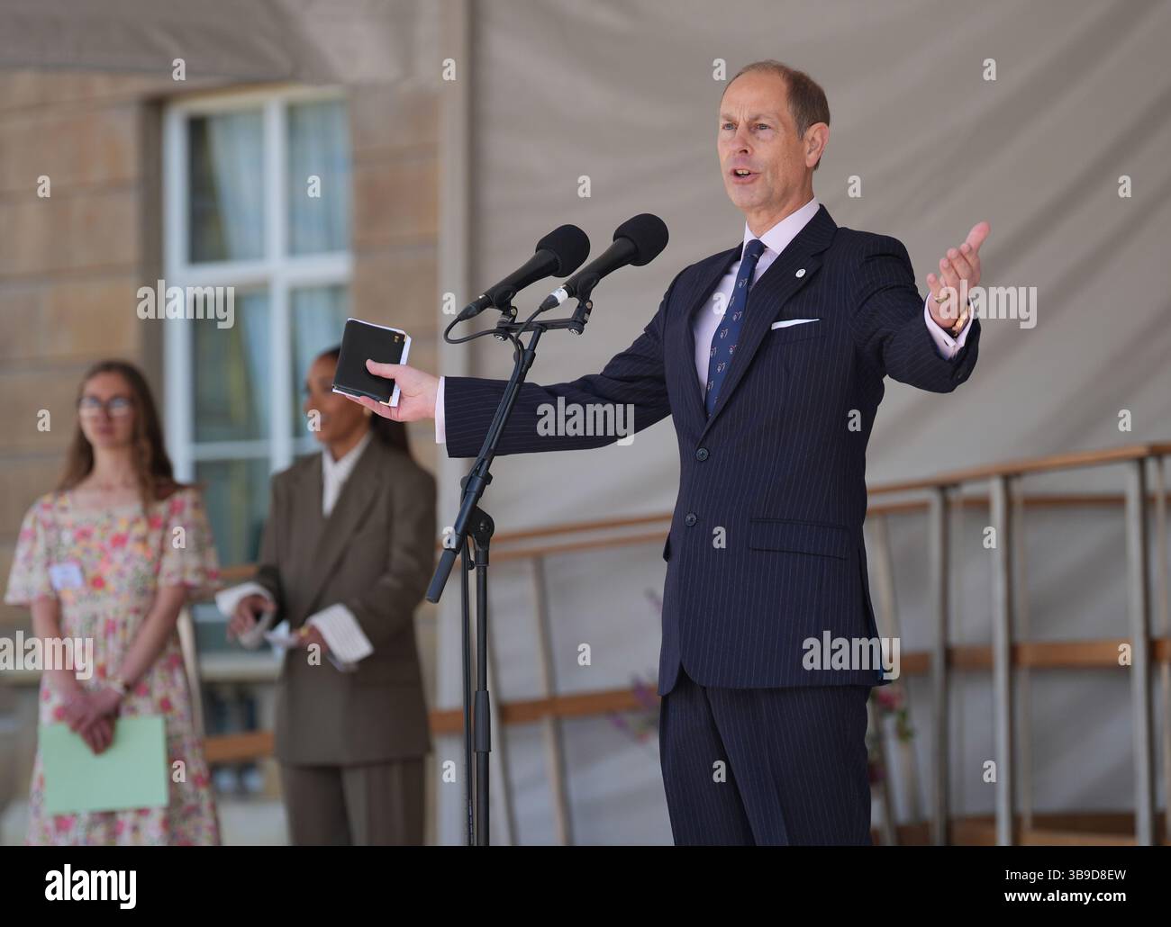 The Duke of Edinburgh speaking during the gold award celebrations for ...