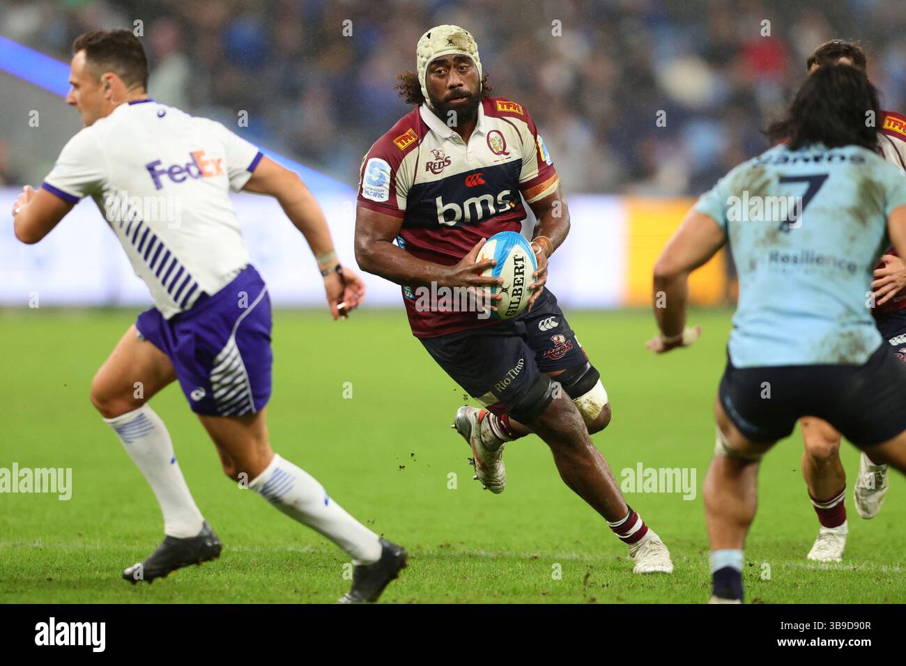 SYDNEY, AUSTRALIA - MAY 09: Seru Uru of Queensland Reds runs the ball ...
