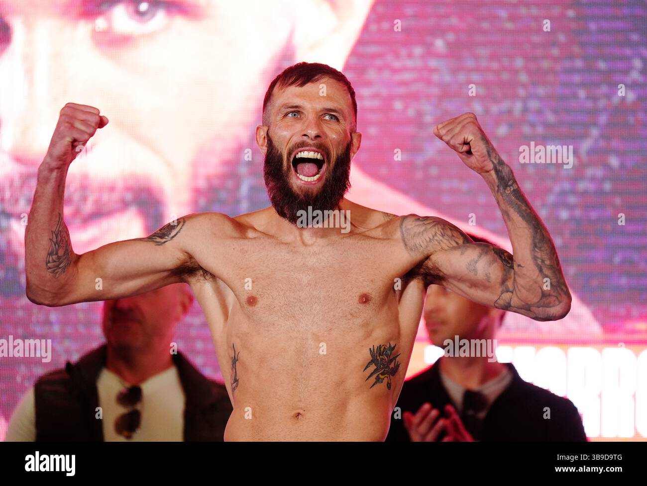 Anthony Cacace during the weigh in at the Albert Hall, Nottingham ...