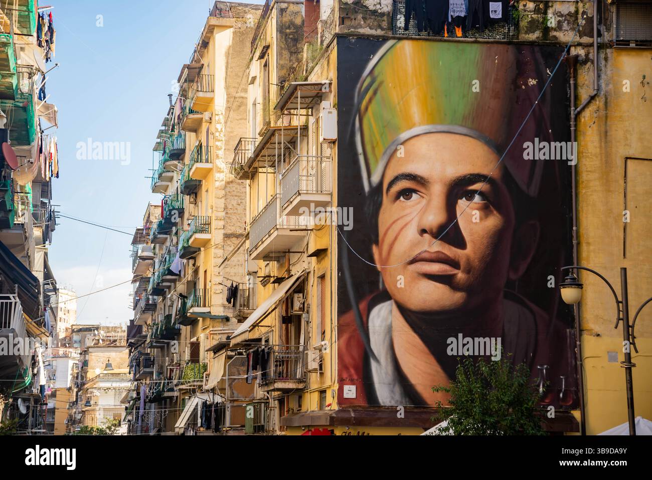 Mural art by the Dutch-Neapolitan artist Jorit Agoch, depicting San ...