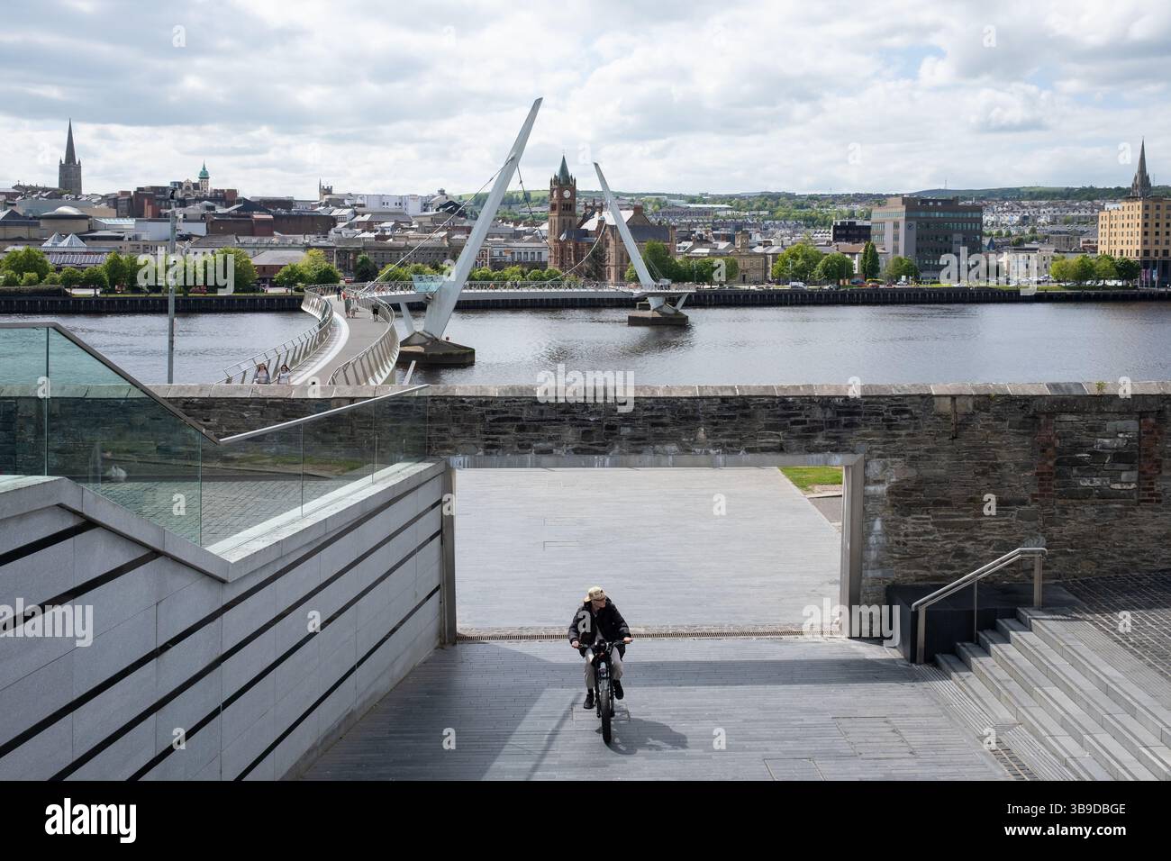 Derry / Londonderry, Northern Ireland - May 7th, 2025: Cyclist near ...