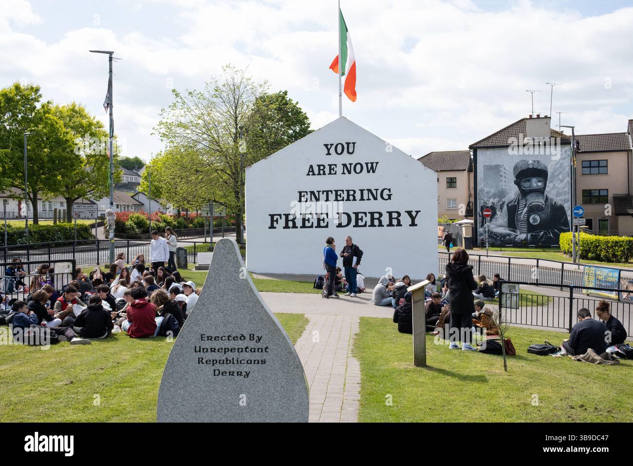 Derry / Londonderry, Northern Ireland - May 7th, 2025: A group of ...