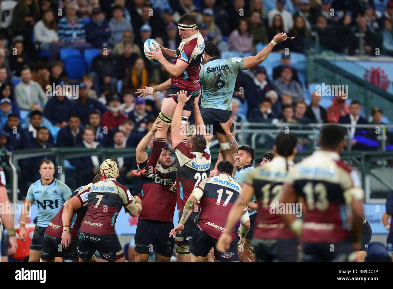 SYDNEY, AUSTRALIA - MAY 09: Ryan Smith of Queensland Reds catches a ...