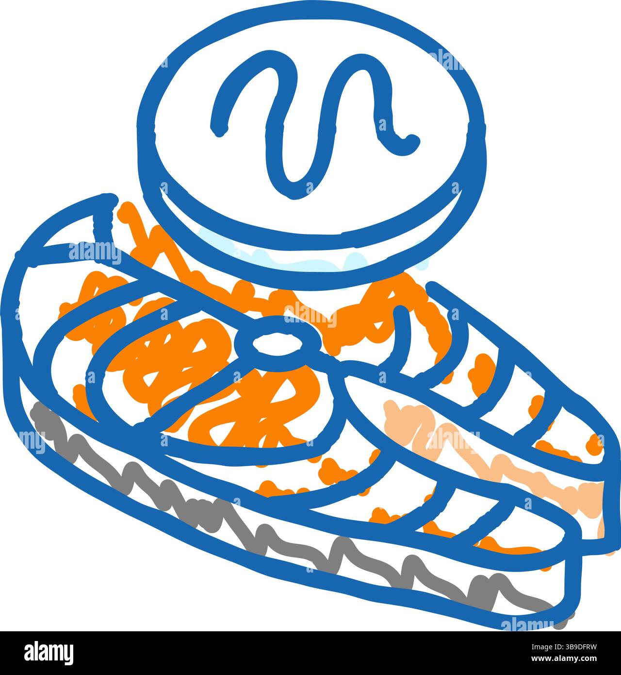 helminth fish parasite icon doodle illustration Stock Vector Image ...