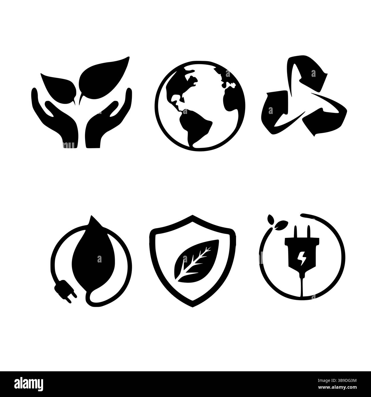 Eco Icons: Sustainable Symbols for a Greener Planet Stock Vector Image ...