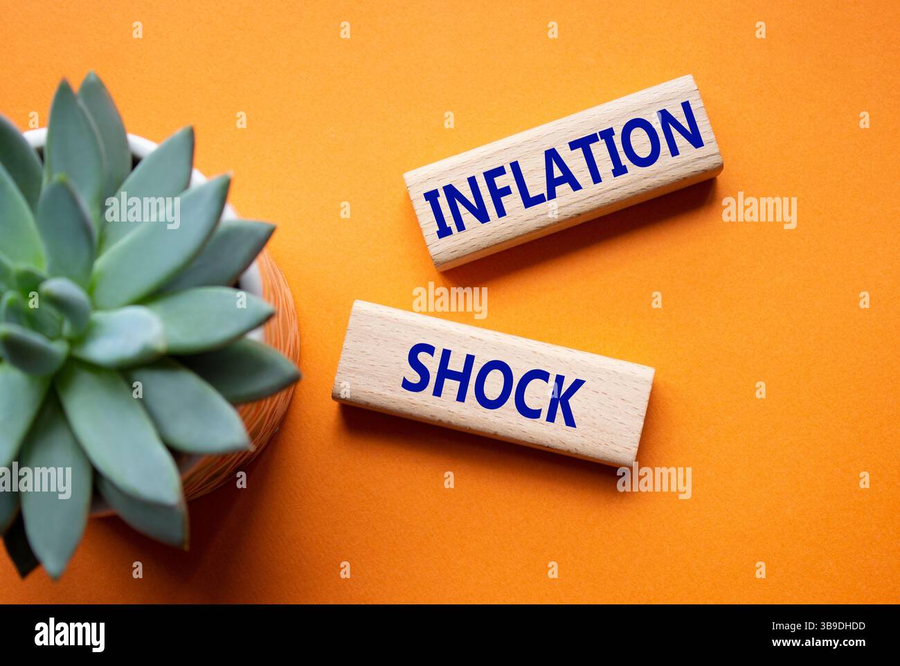 Inflation Shock symbol. Wooden blocks with words Inflation Shock ...
