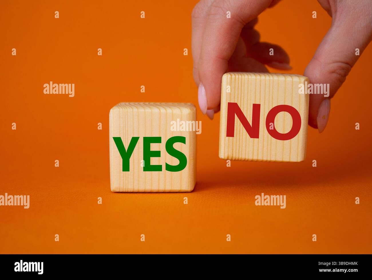 Yes vs No symbol. Businessman hand is making a choice between YES and ...
