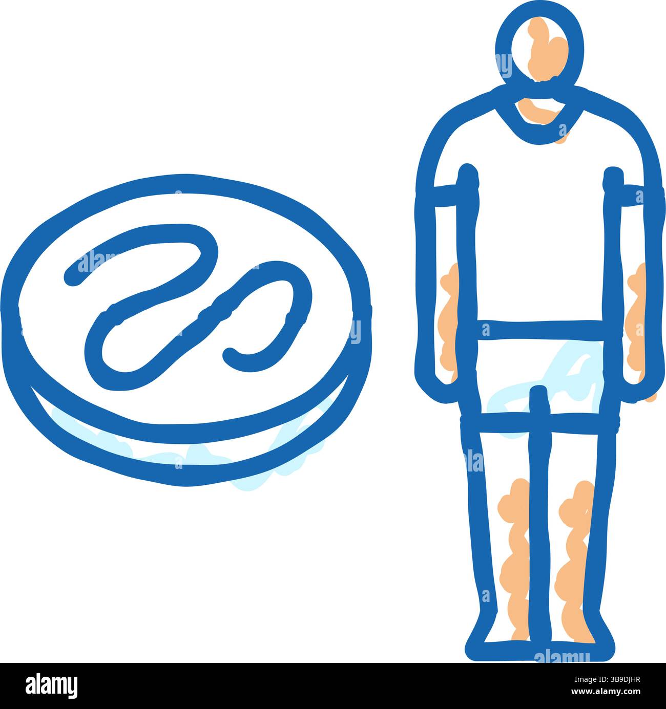 microscope worm parasite icon doodle illustration Stock Vector Image ...