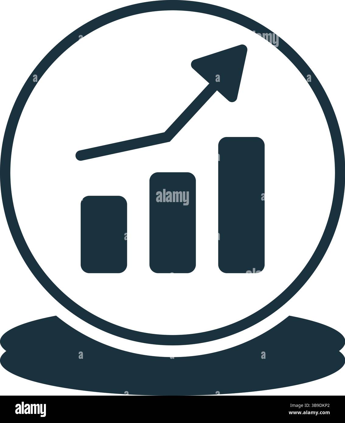 Growing bar graph chart representing increasing business success inside ...