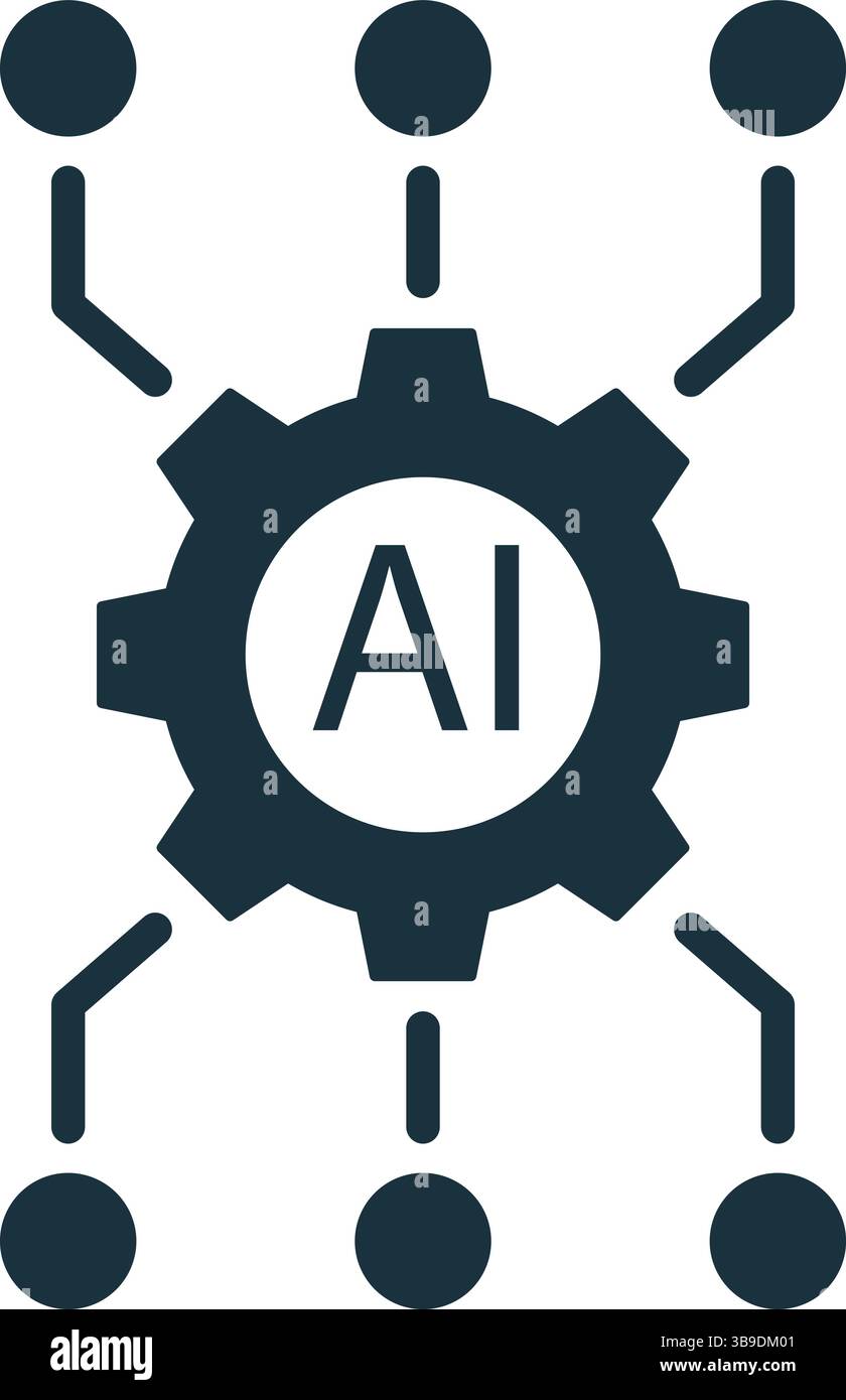 Artificial intelligence icon showing machine learning and ai software ...