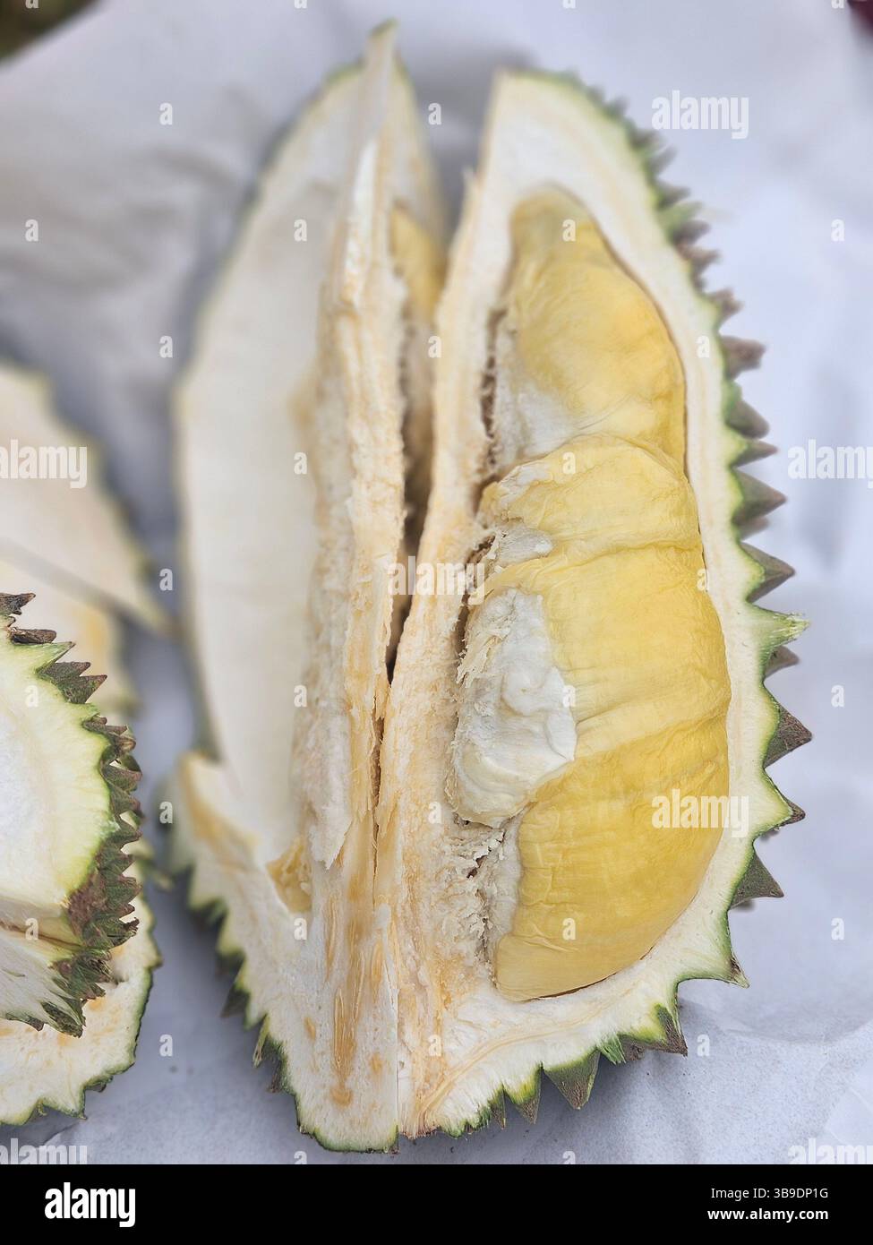 Fresh yellow delicious durian fruit Stock Photo - Alamy