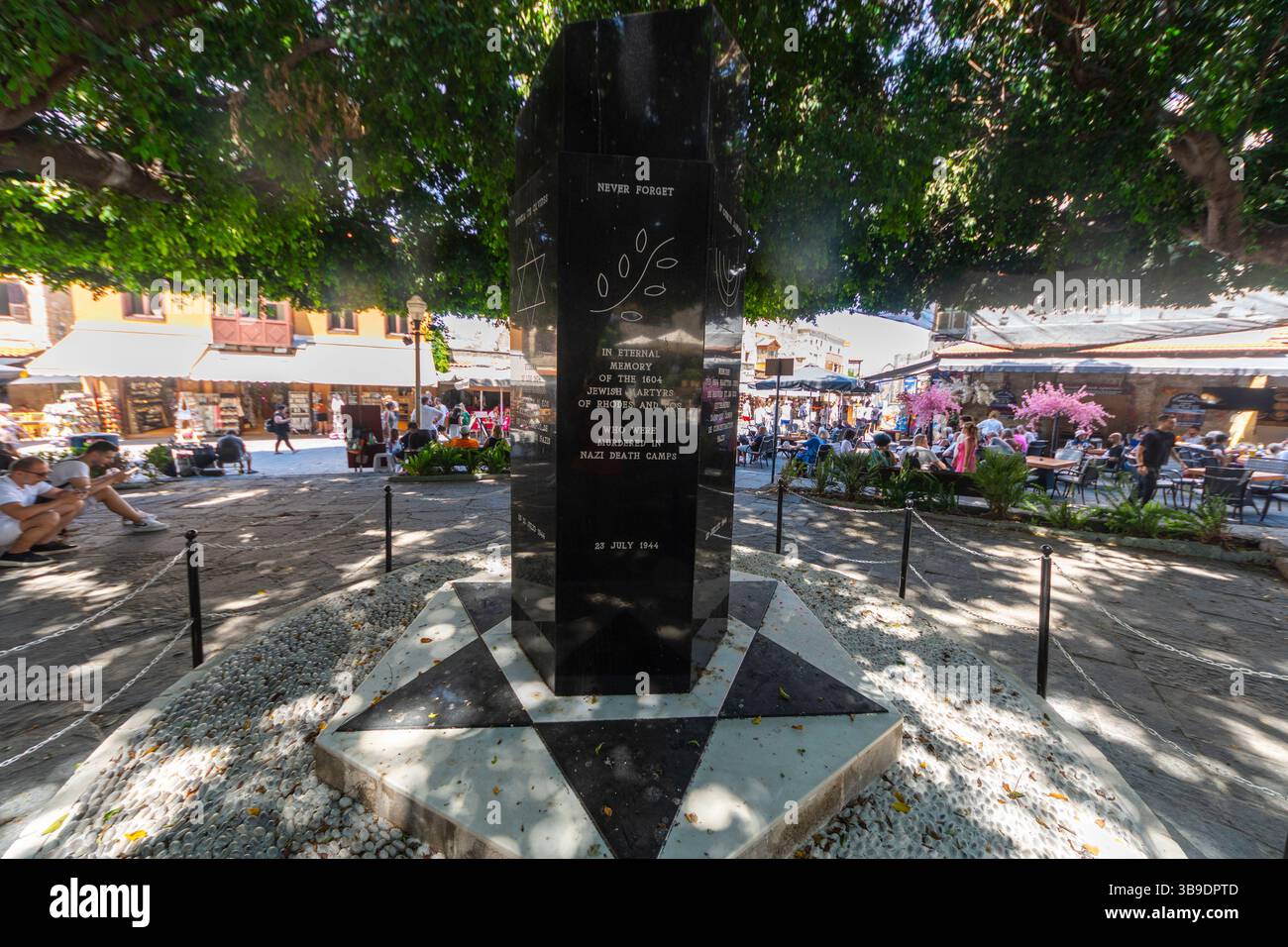 Rhodes, Greece. A Memorial in the former Jewish quarter to the Jews of ...