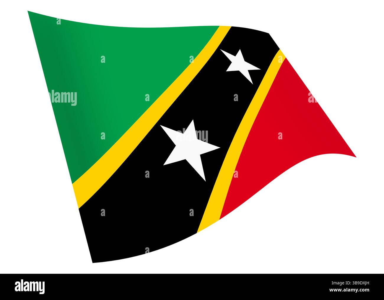 Waving flag saint kitts nevis Cut Out Stock Images & Pictures - Alamy