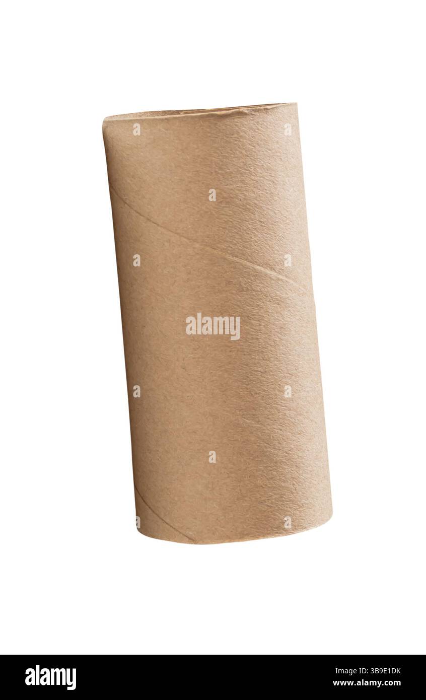 Side view of one tissue paper core or toilet paper tube after used out ...