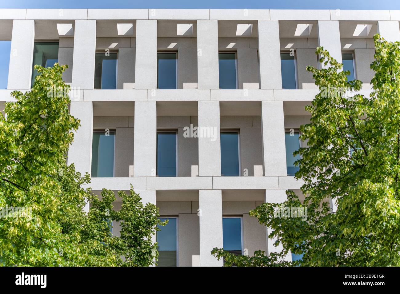 The facade of the new building of the Polish embassy in the center of ...