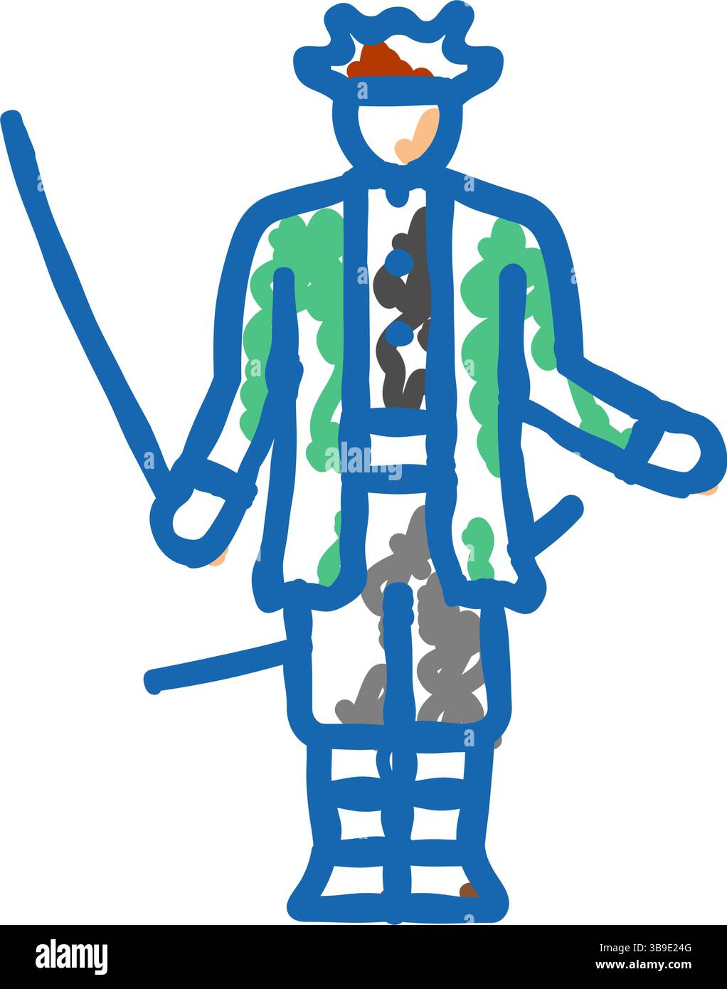 anime cosplay male icon doodle illustration Stock Vector Image & Art ...