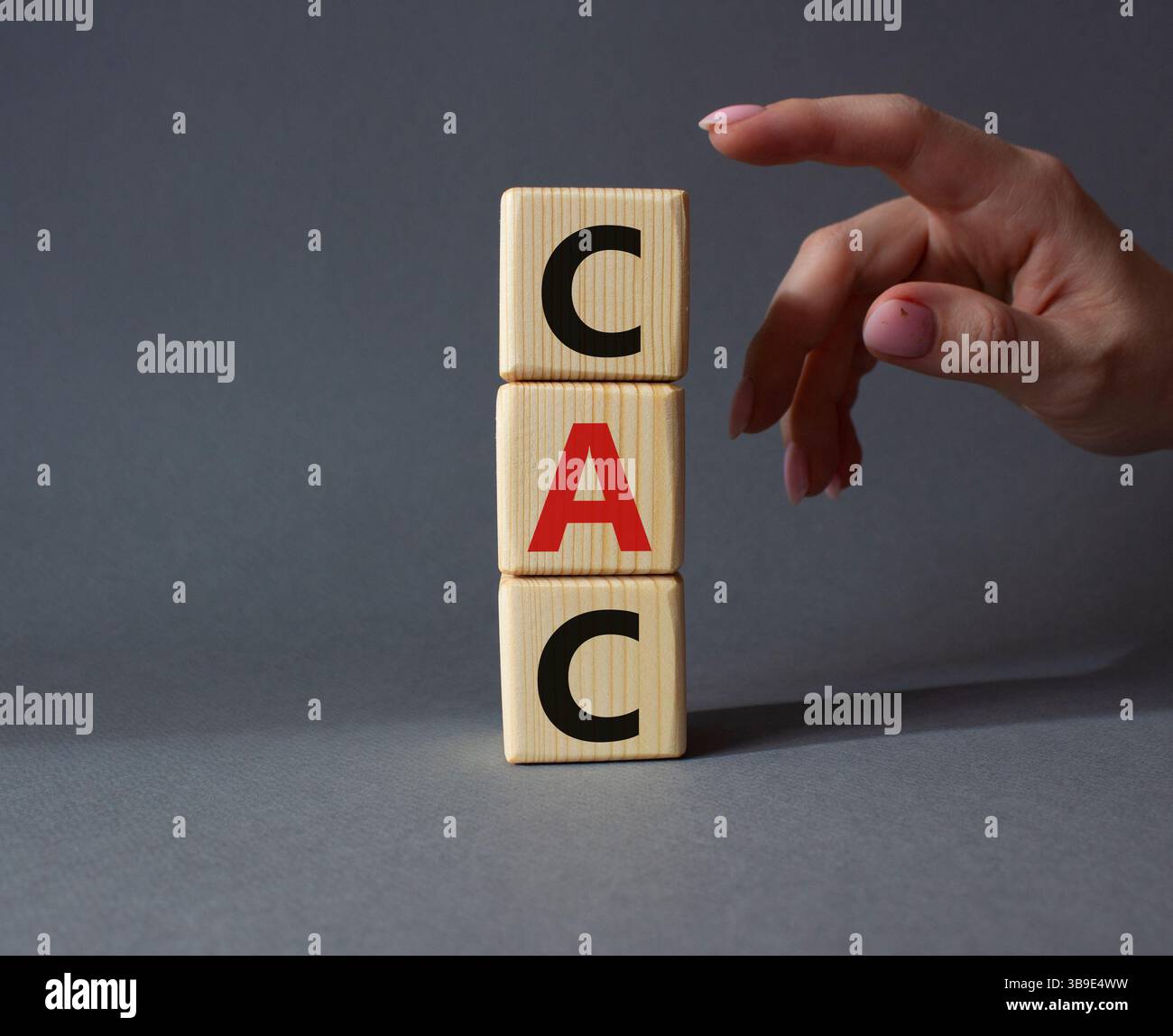 CAC - Customer Acquisition Cost symbol. Wooden cubes with word CAC ...