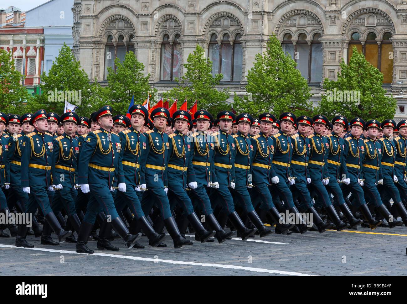 Moscow, Russia. 9th May, 2025. Soldiers march during a grand parade ...