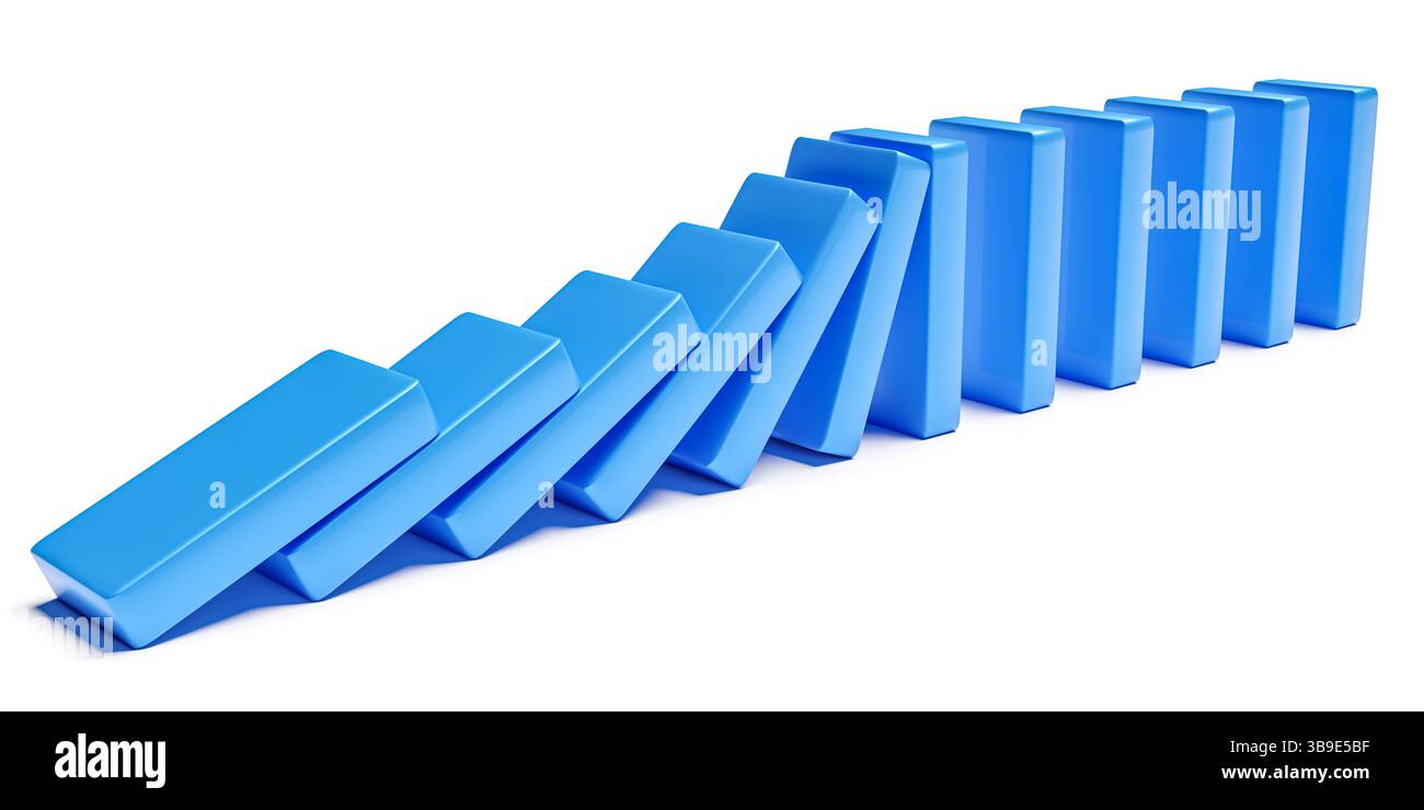 Strategic business failure and risk management shown through domino ...