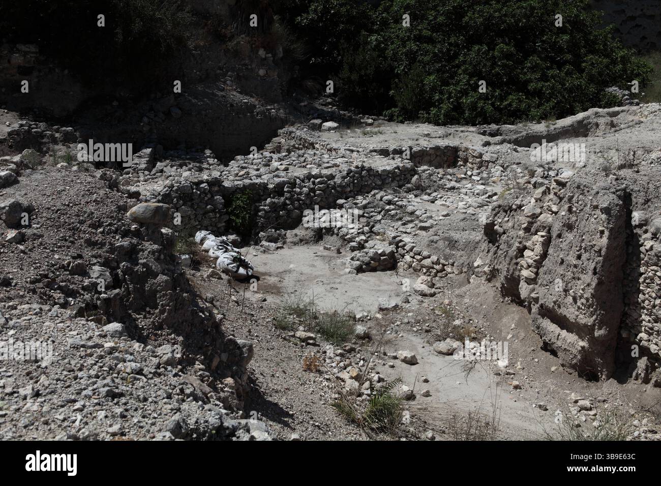 Tel Megiddo, Armageddon, ruins of & steps in a Cana'anite rulers Palace ...