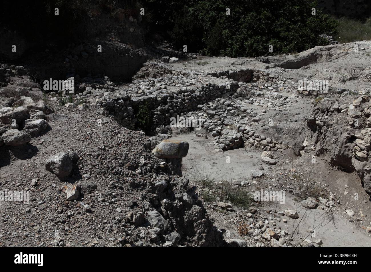 Tel Megiddo, Armageddon, ruins of & steps in a Cana'anite rulers Palace ...