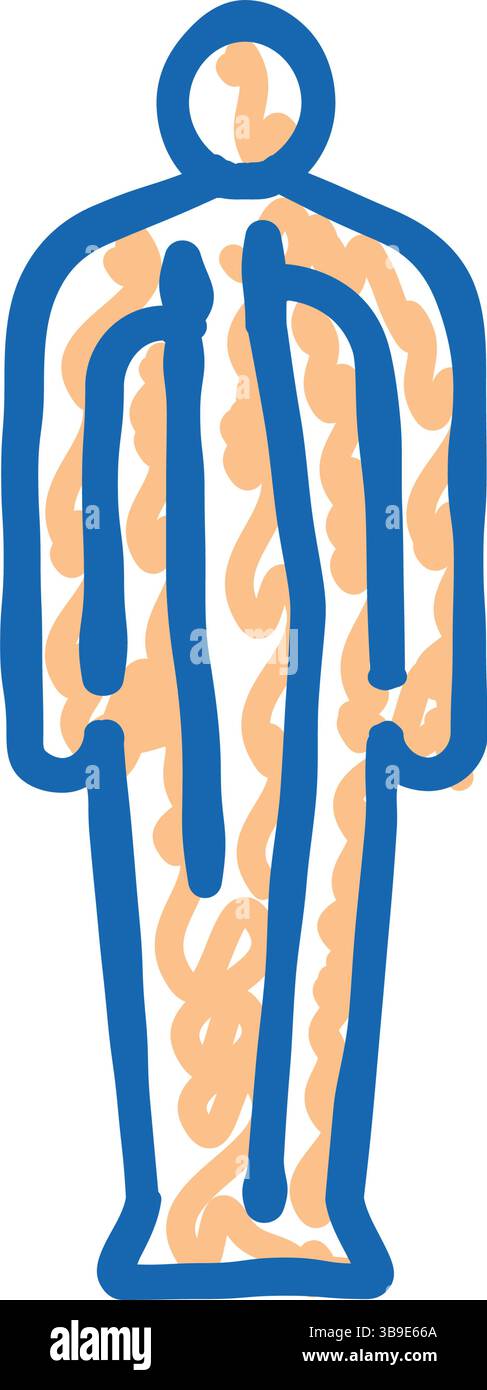 meridian pathways acupuncture icon doodle illustration Stock Vector ...