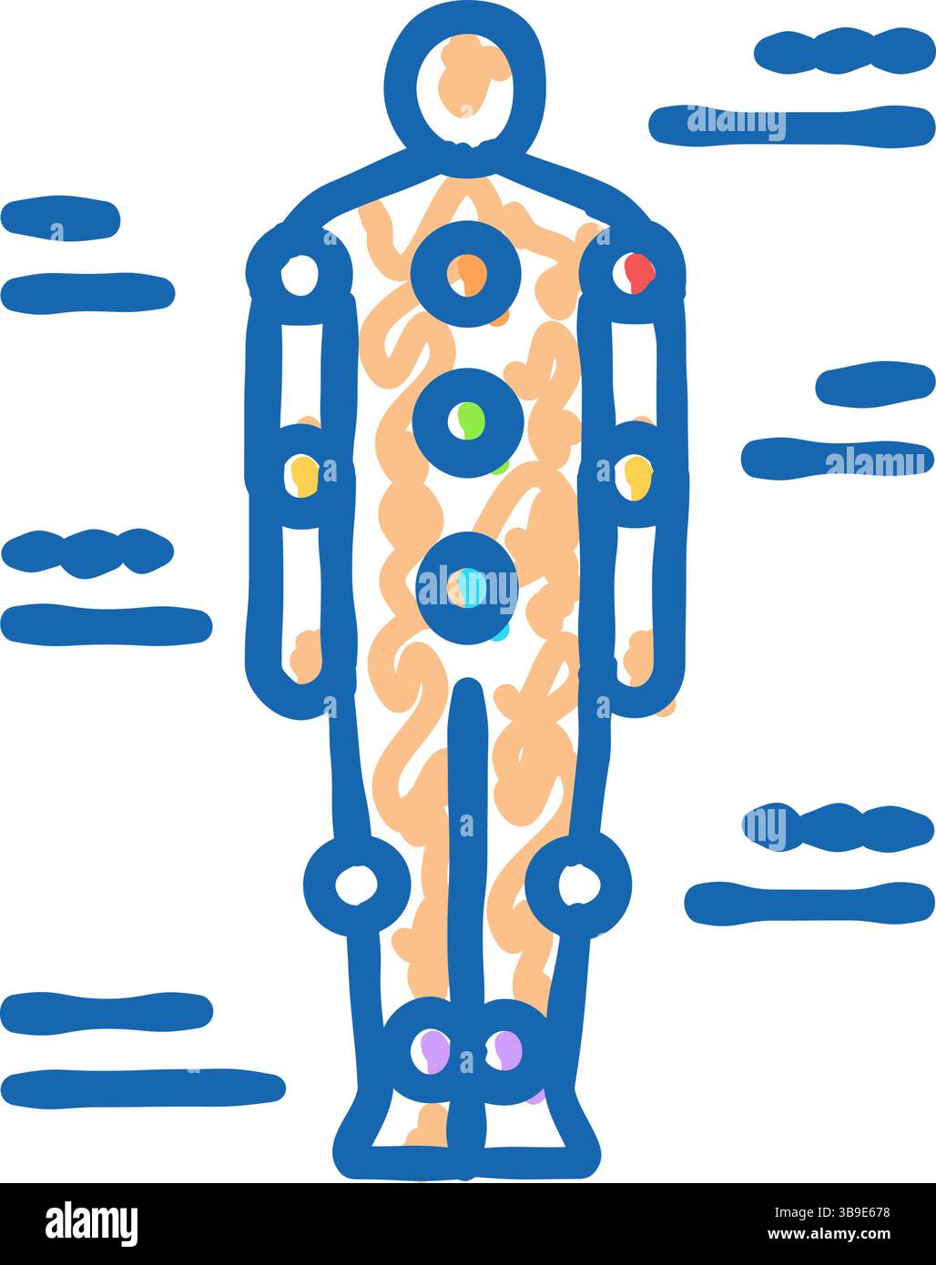 human body outline acupuncture icon doodle illustration Stock Vector ...