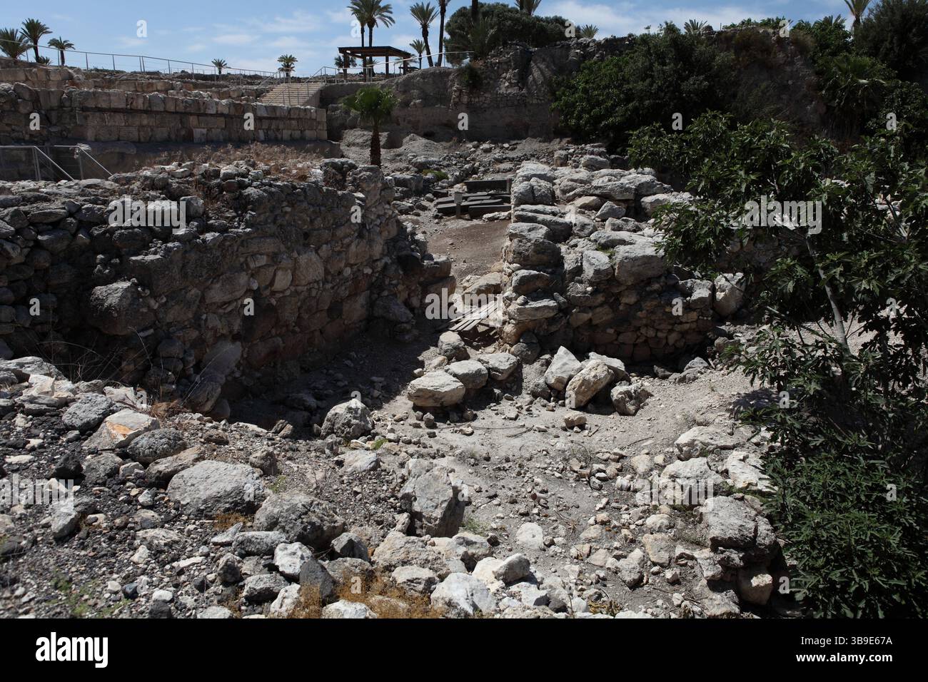 Tel Megiddo, Armageddon, ruins of a Cana'anite ruler's Palace, next to ...