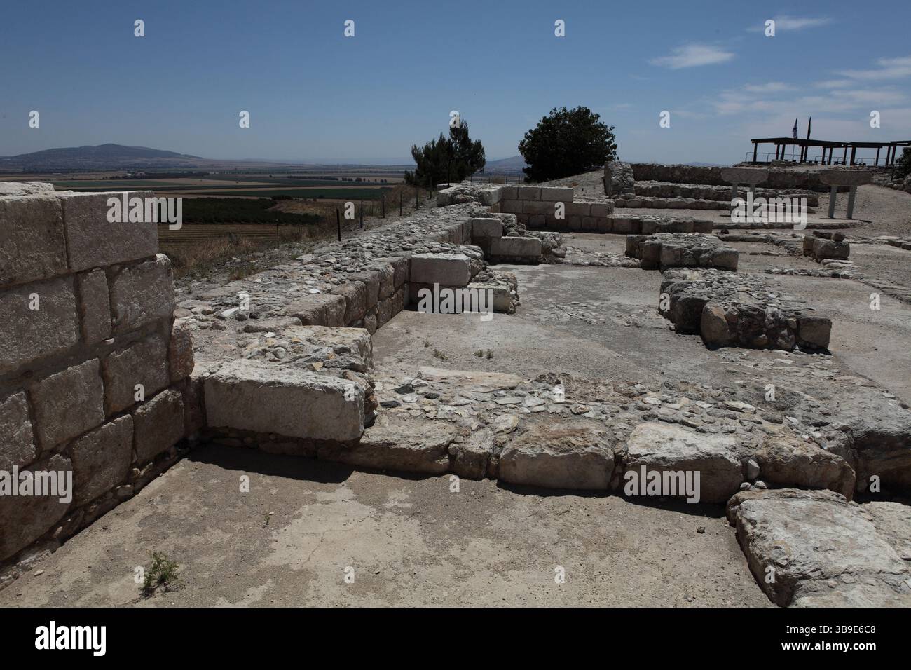 Tel Megiddo or Armageddon, the ruined Northern Palace and the city ...