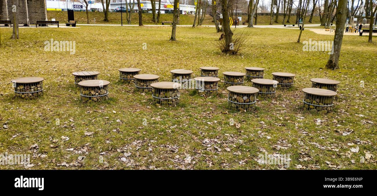 Interactive Science Park Exhibit with Newton's Cradle, Plasma Balls and ...