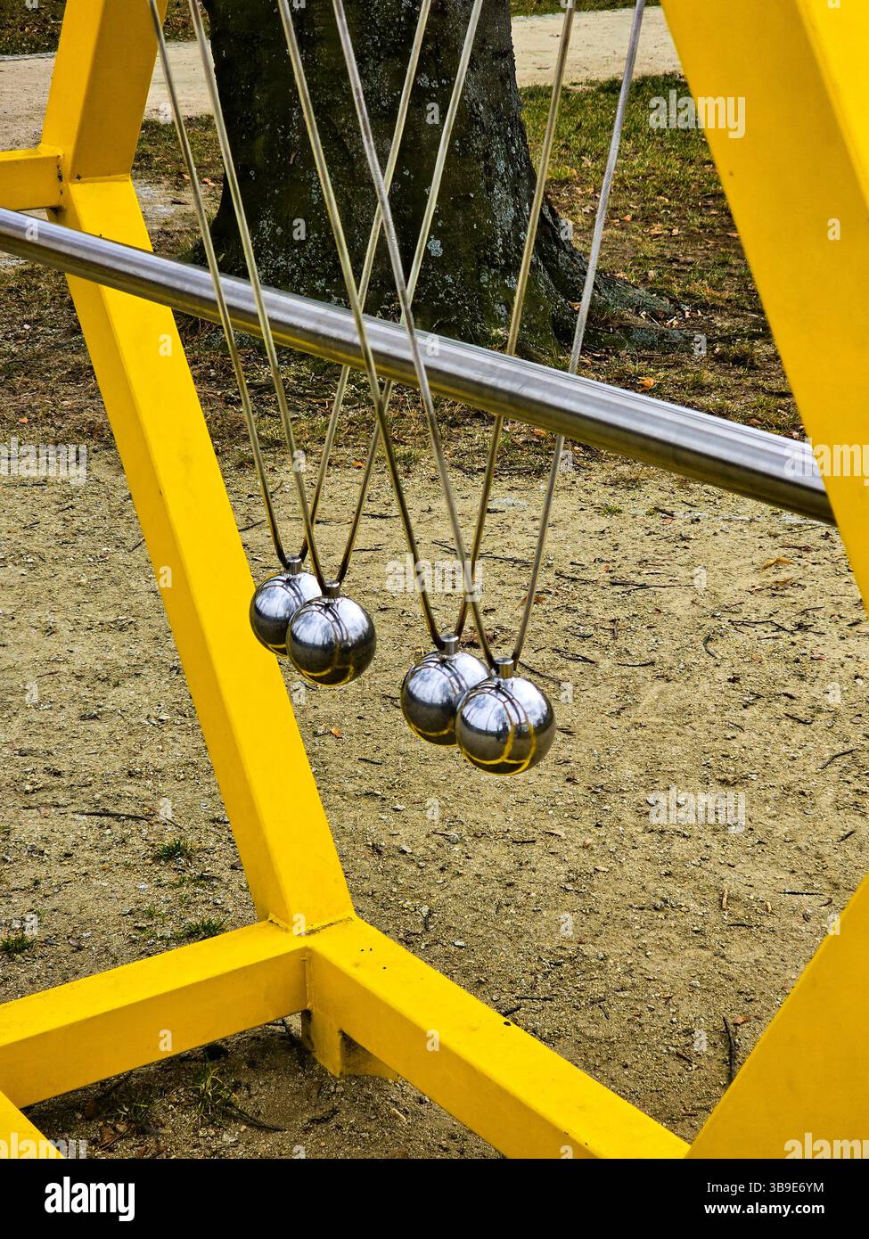 Interactive Science Park Exhibit with Newton's Cradle, Plasma Balls and ...