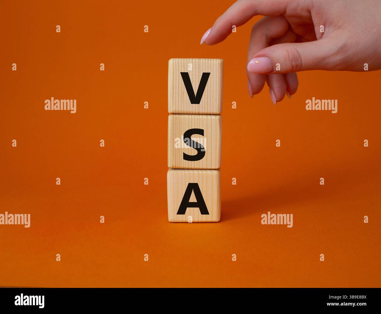 VSA - Volume Spread Analysis symbol. Wooden cubes with word VSA ...