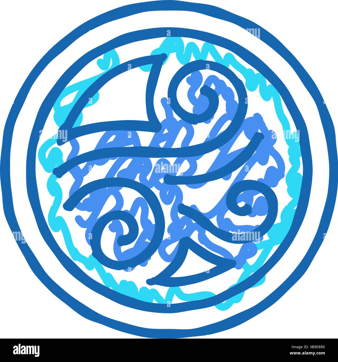 wind breeze acupuncture icon doodle illustration Stock Vector Image ...