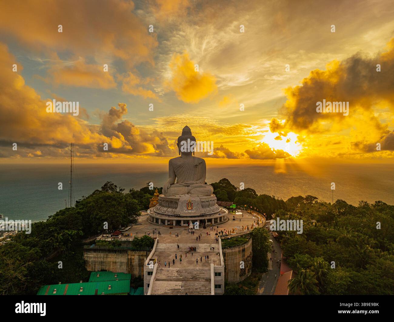 A breathtaking aerial view of the iconic Big Buddha statue overlooking ...