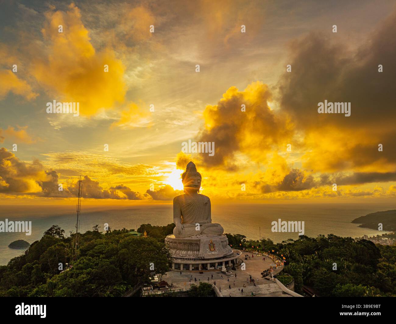 A breathtaking aerial view of the iconic Big Buddha statue overlooking ...