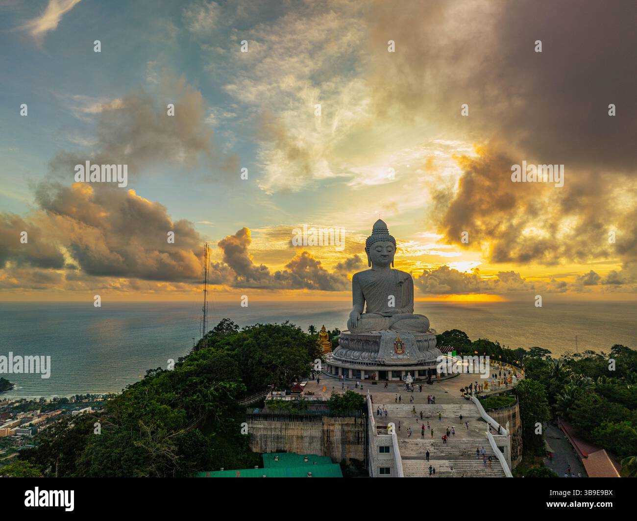 A breathtaking aerial view of the iconic Big Buddha statue overlooking ...