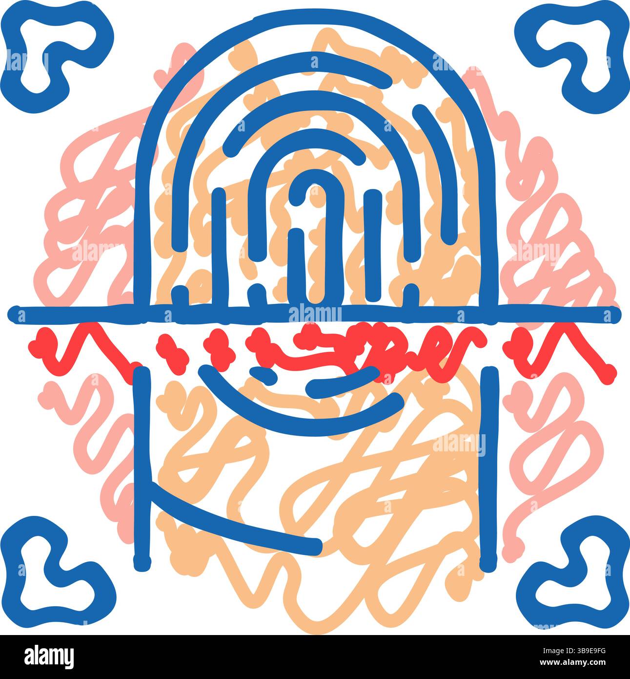 fingerprint scan icon doodle illustration Stock Vector Image & Art - Alamy