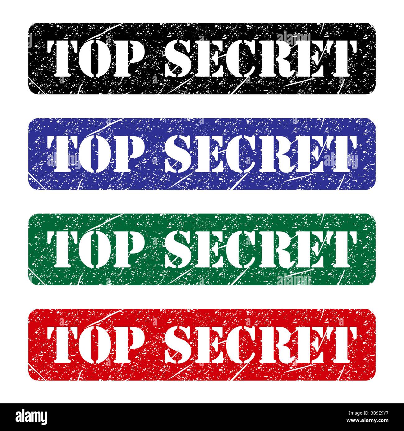Set of Top secret stamp symbol, label sticker sign button, text banner ...