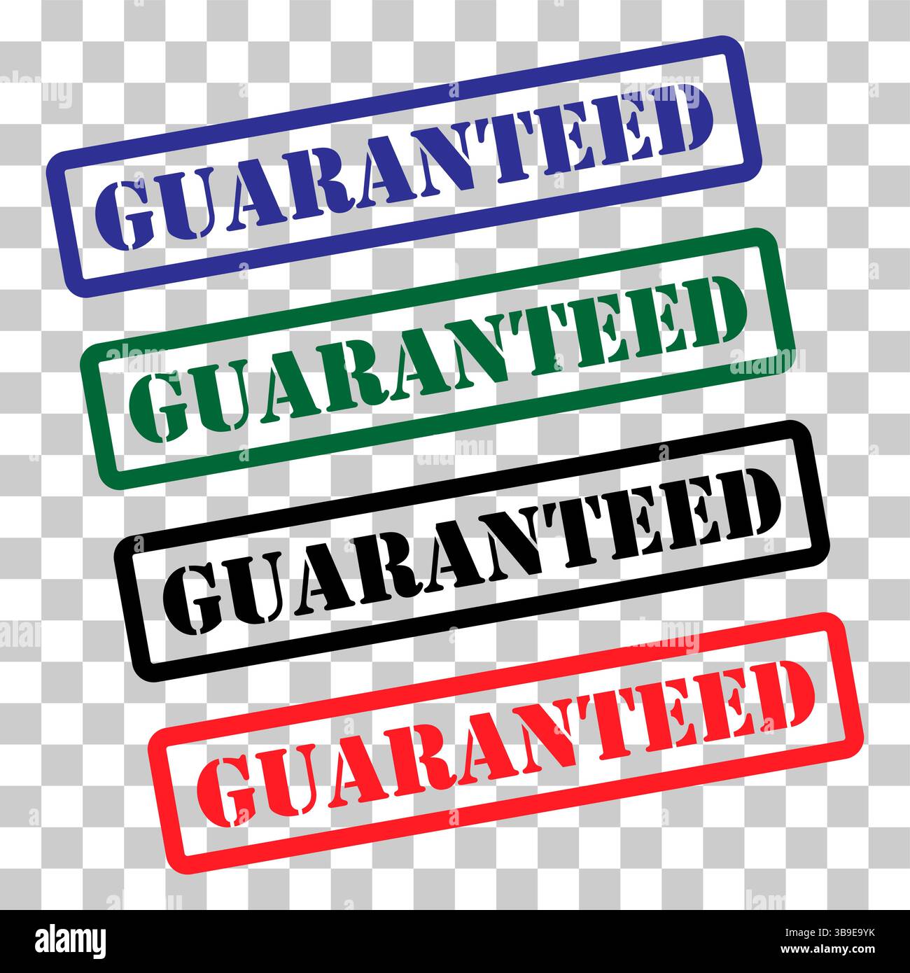 Set of Guaranteed stamp symbol, label sticker sign button, text banner ...