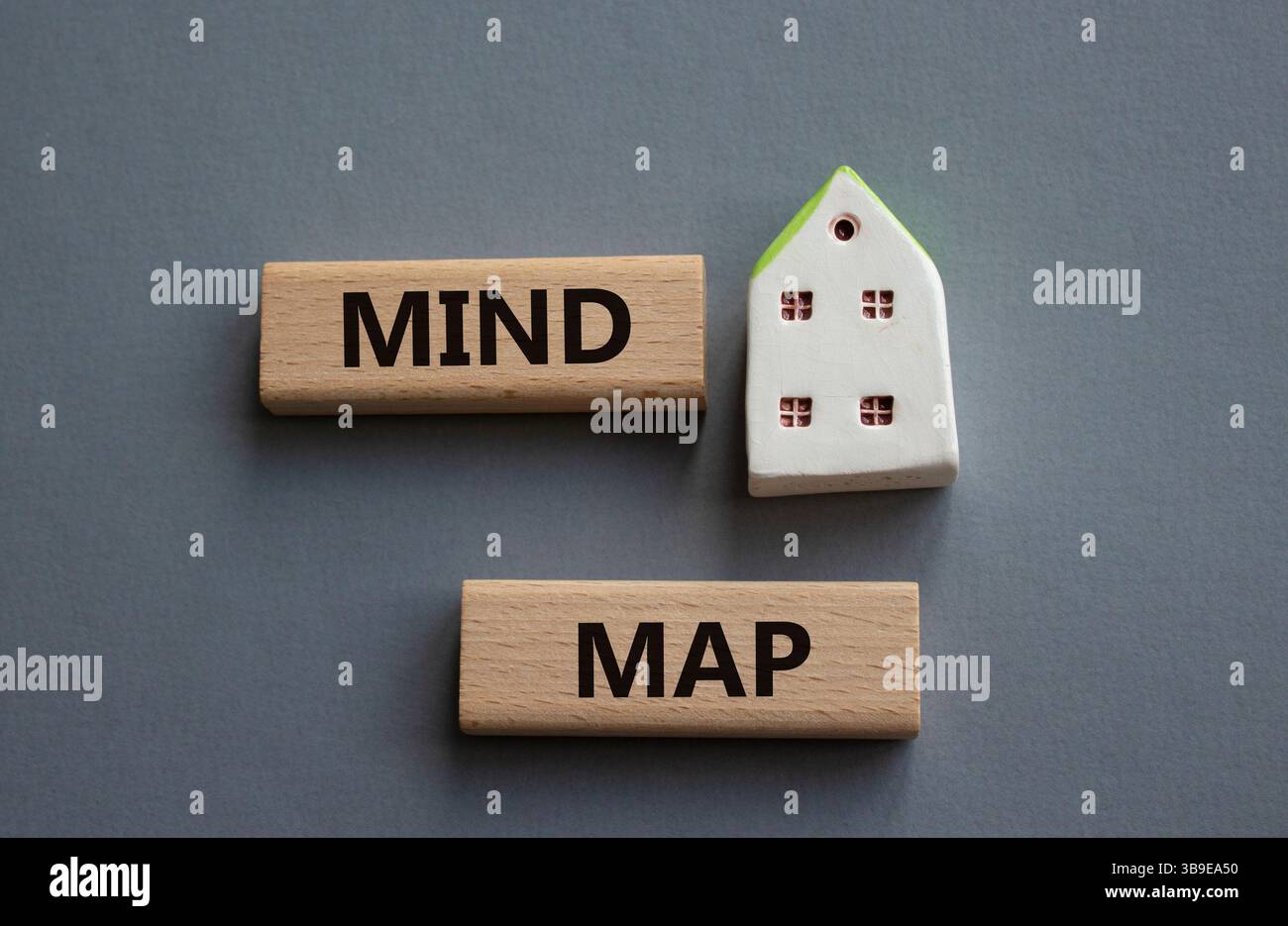 Mind Map symbol. Concept word Mind Map on wooden blocks. Beautiful grey ...