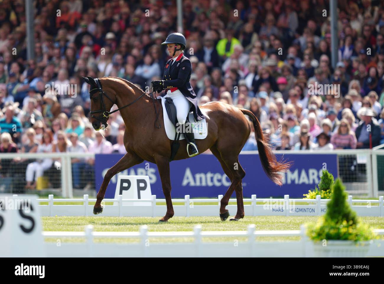 Gemma Stevens on Jalapeno during the dressage stage on day three of the ...