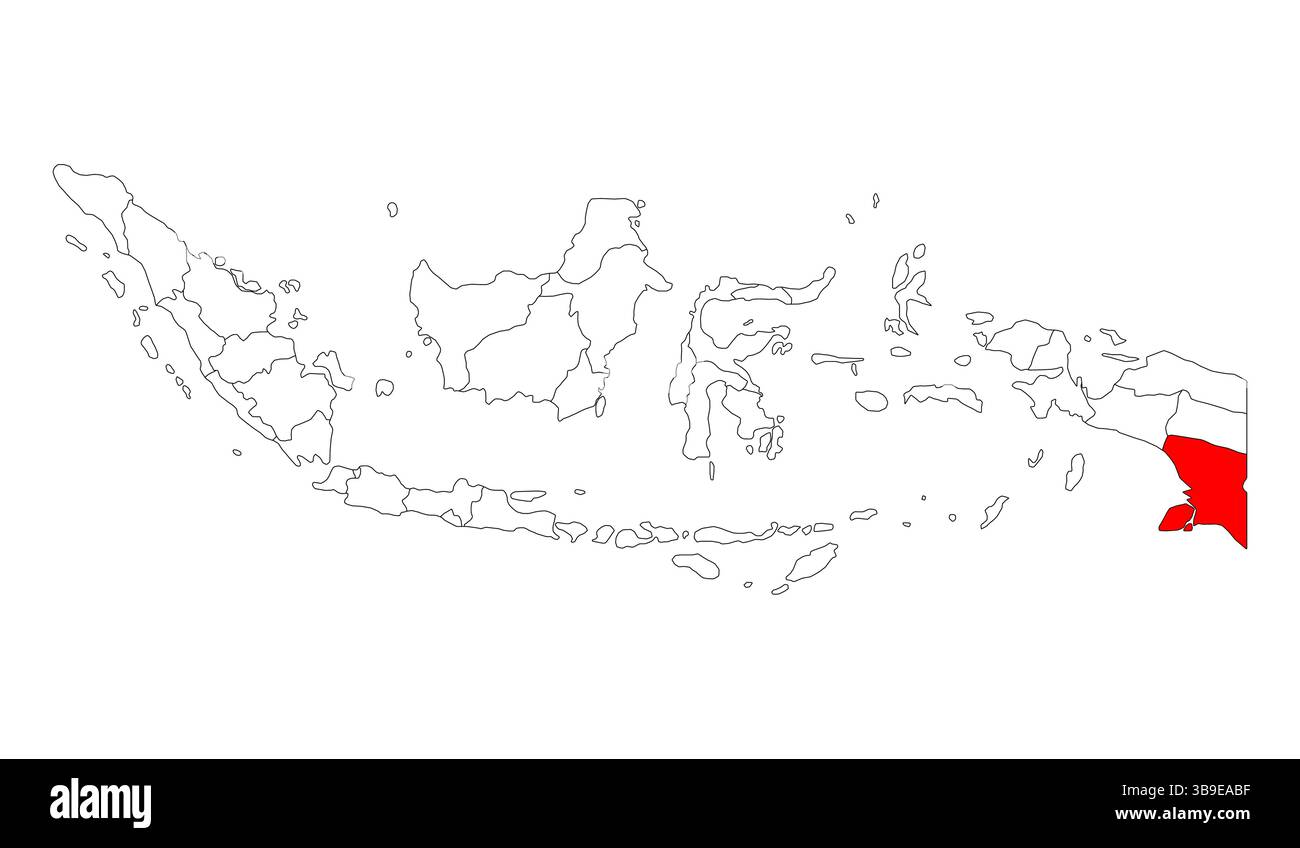 Indonesia detailed South Papua map shape, Flat web graphic concept icon ...